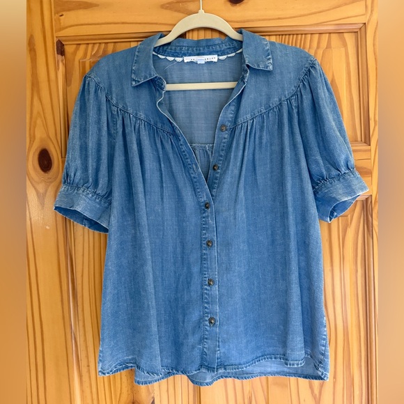 Jane and Delancey | Tops | Jane Delancey Puff Sleeve Denim Blouse ...